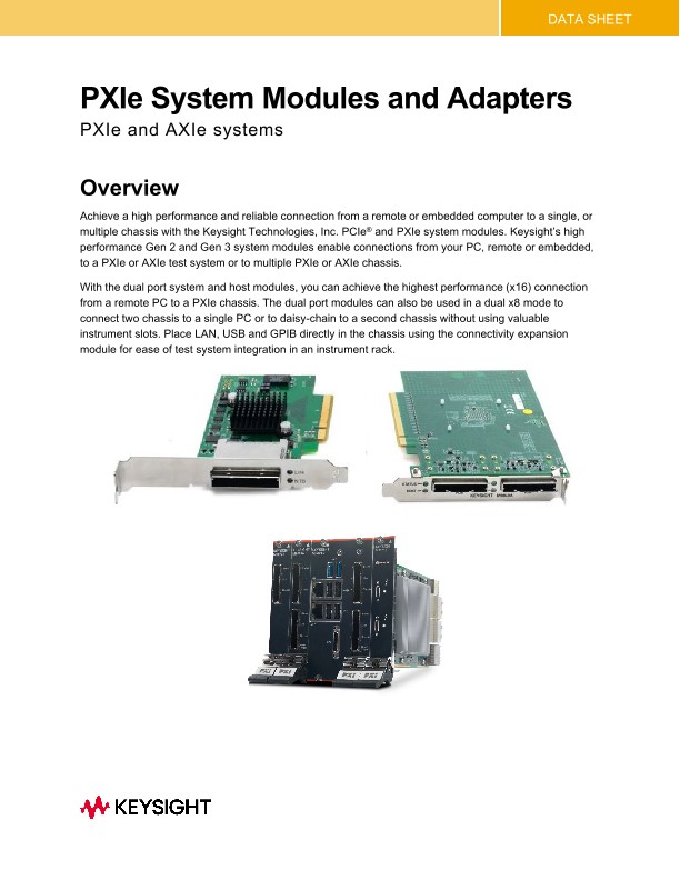 Interface Modules and Adapters for PXI and AXIe Systems PDF Asset Page | Keysight